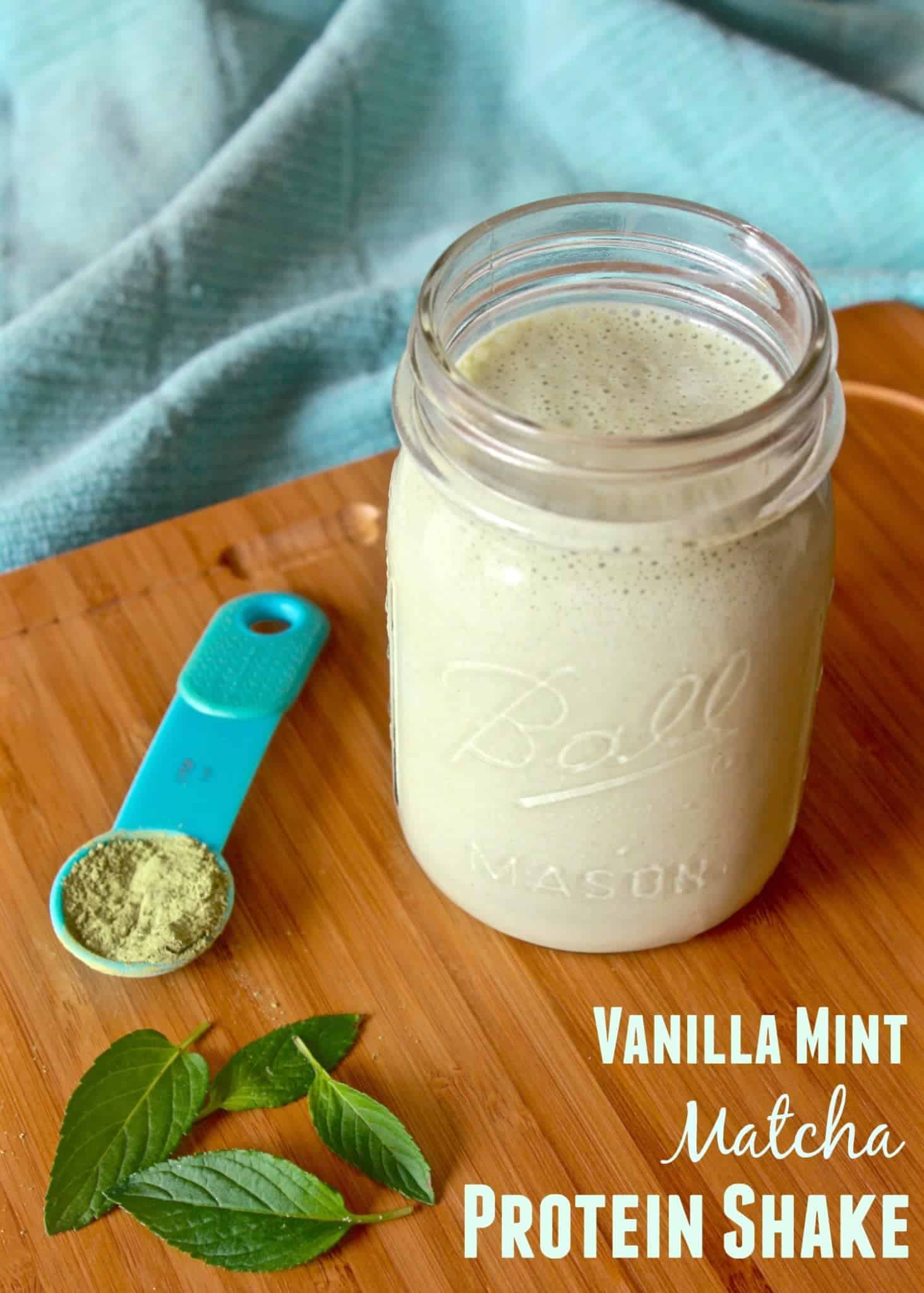 Vanilla Mint Matcha Protein Shake • Fit Mitten Kitchen