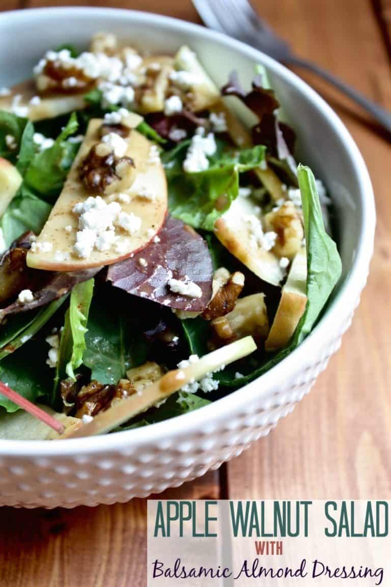 Apple Walnut Salad with Balsamic Almond Dressing • Fit Mitten Kitchen