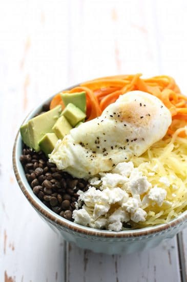 Lentil Spaghetti Squash Breakfast Bowl • Fit Mitten Kitchen