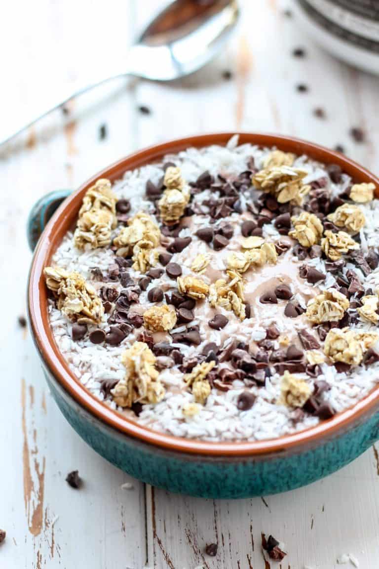 Chocolate Coconut Protein Smoothie Bowl • Fit Mitten Kitchen