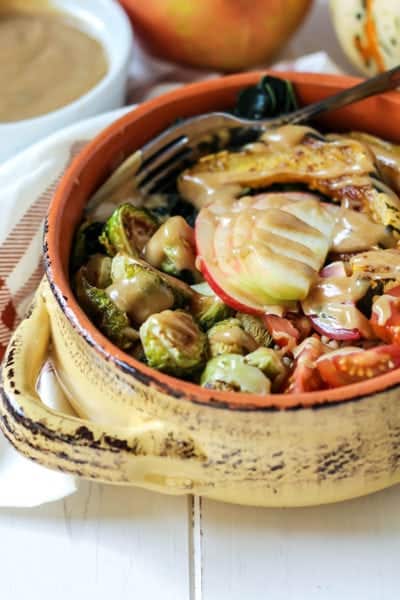 Fall Harvest Power Bowl with Spiced Maple Tahini Dressing • Fit Mitten ...