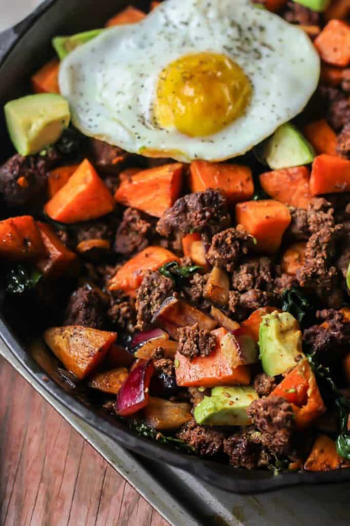 Sweet Potato Chorizo Breakfast Hash Skillet • Fit Mitten Kitchen
