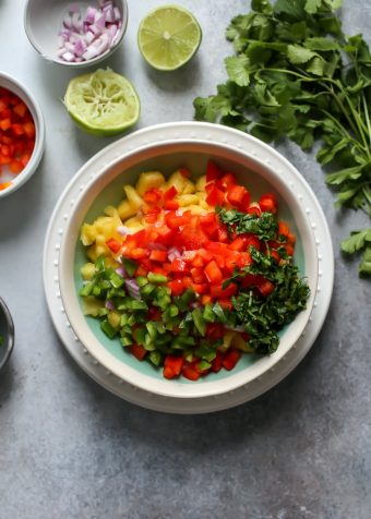 Simple Pineapple Salsa [with fish taco bites] • Fit Mitten Kitchen
