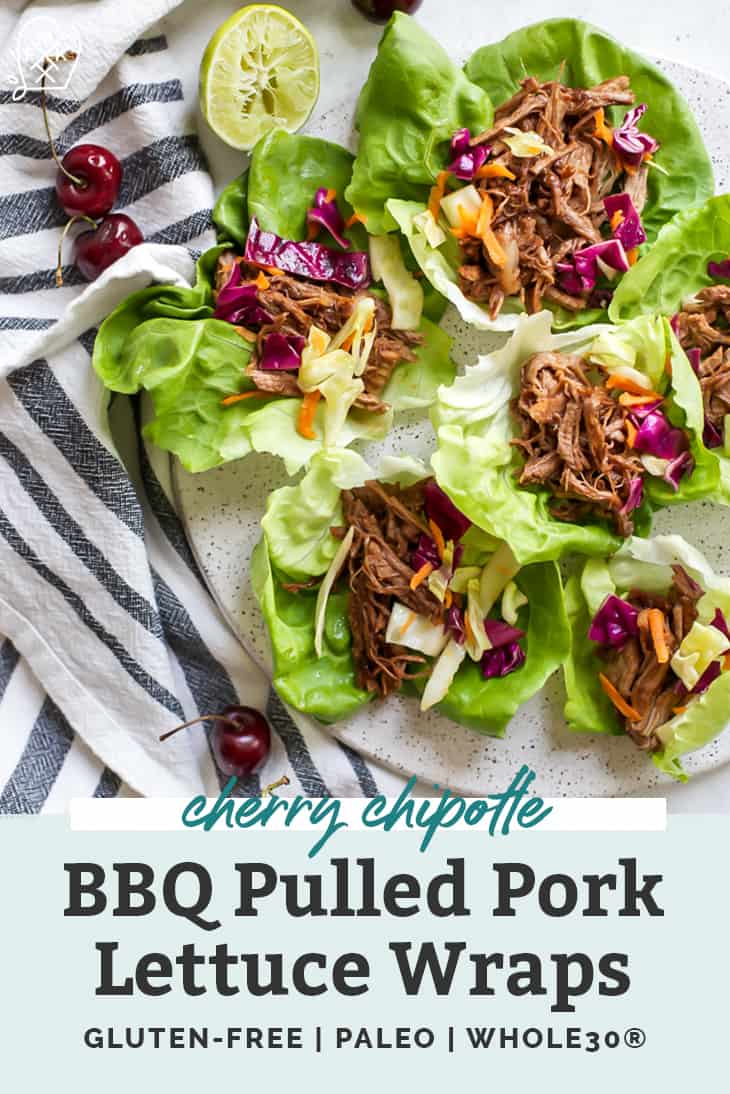 Cherry Chipotle BBQ Pulled Pork Lettuce Wraps (or sliders!) • Fit ...