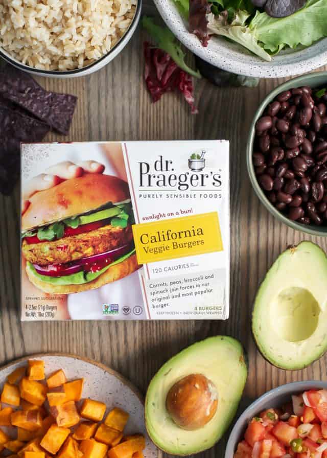California Veggie Burger Burrito Bowl {vegan} • Fit Mitten Kitchen