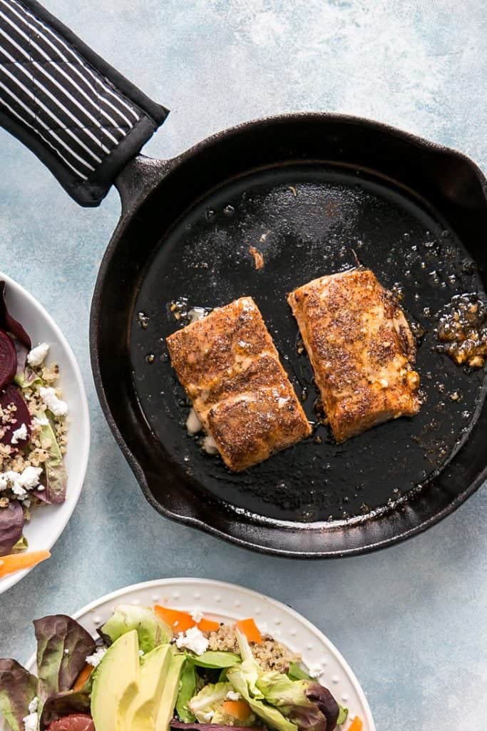 Grapefruit Salmon Salad with quinoa, beets and avocado • Fit Mitten Kitchen