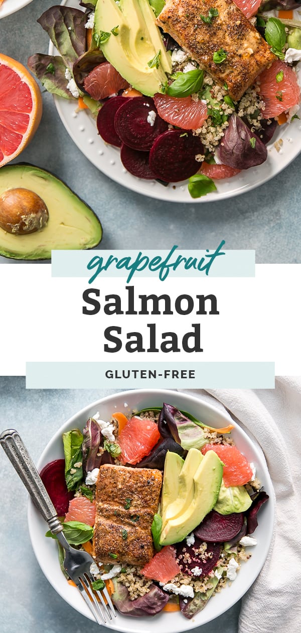 Grapefruit Salmon Salad with quinoa, beets and avocado • Fit Mitten Kitchen