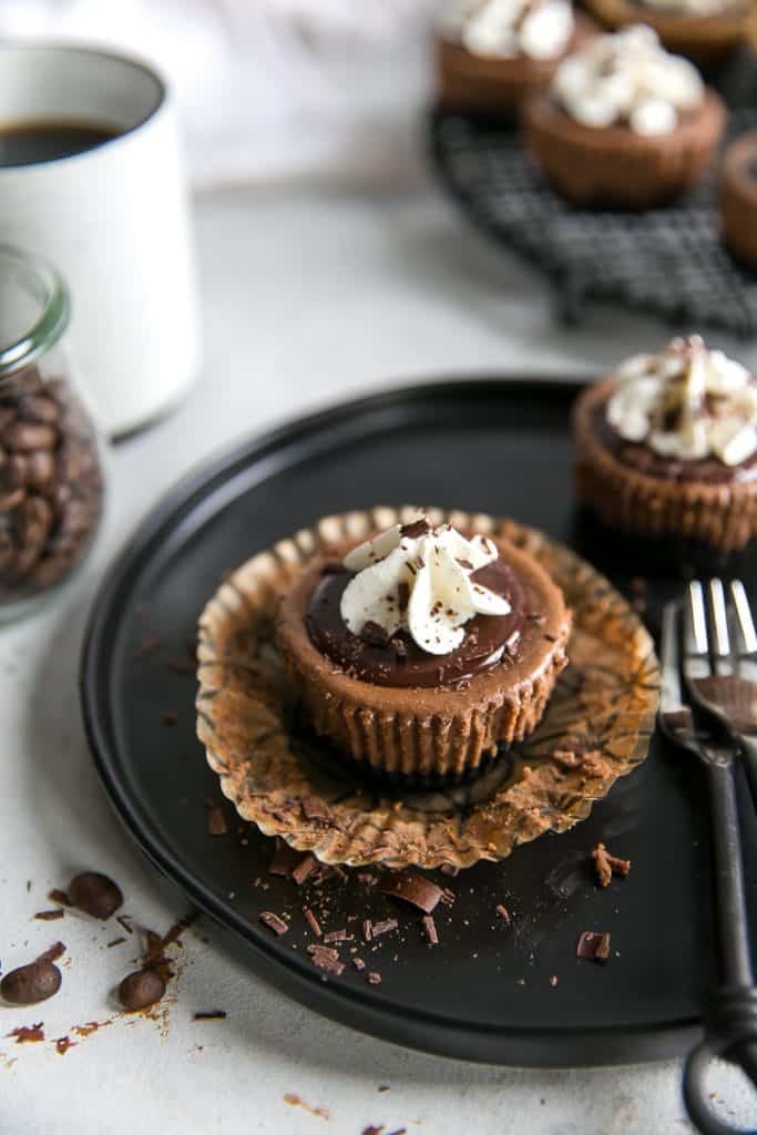 Mini Mocha Chocolate Cheesecake • Fit Mitten Kitchen