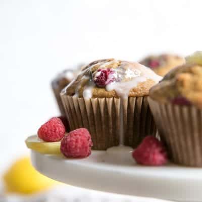 Lighter Lemon Raspberry Muffins • Fit Mitten Kitchen