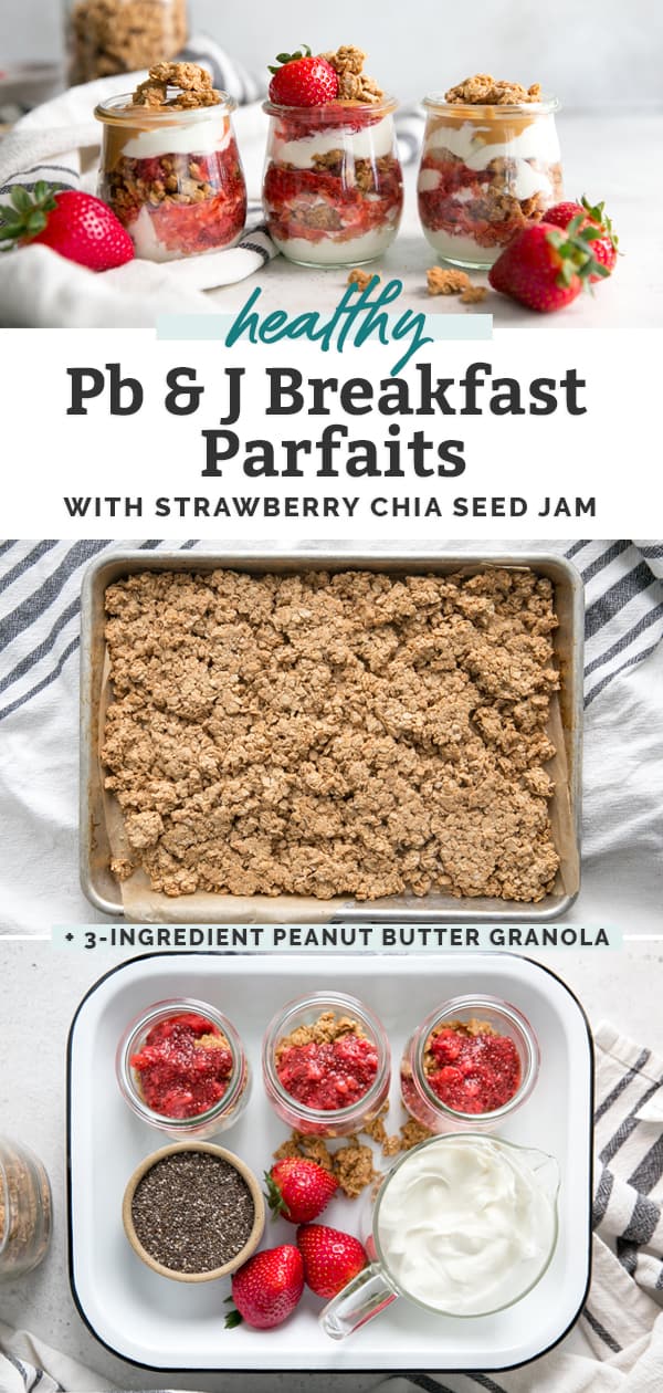 PB & J Breakfast Parfaits {with strawberry jam} • Fit Mitten Kitchen