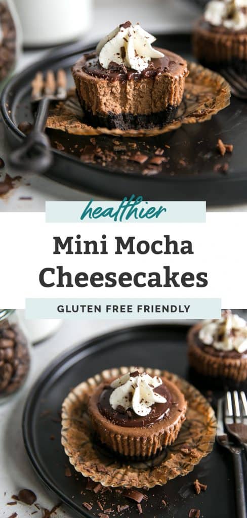 Mini Mocha Cheesecakes {healthier} • Fit Mitten Kitchen