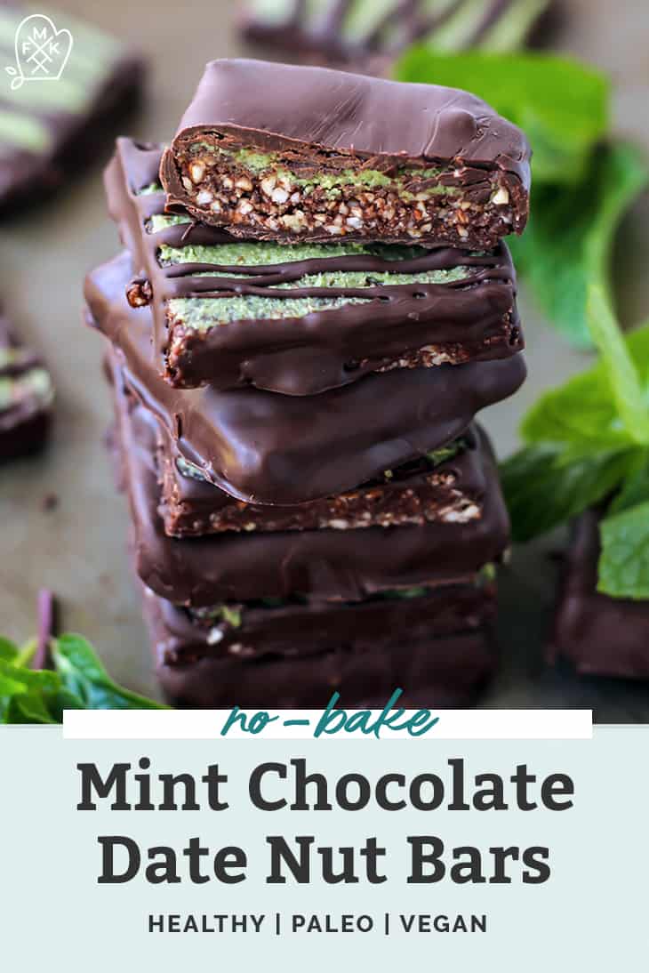 Mint Chocolate Date Nut Bars • Fit Mitten Kitchen