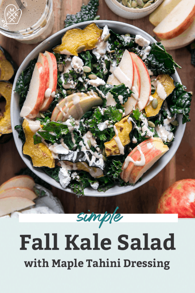 Fall Kale Salad with Maple Tahini Dressing • Fit Mitten Kitchen
