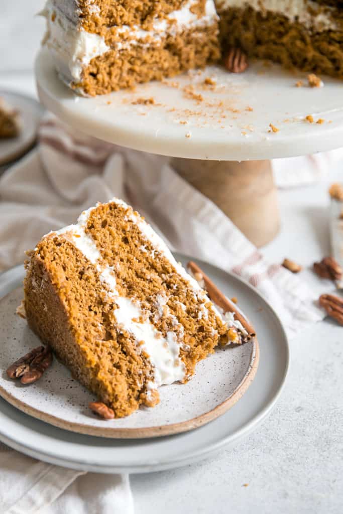 Pumpkin Layer Cake with Cream Cheese Frosting • Fit Mitten Kitchen
