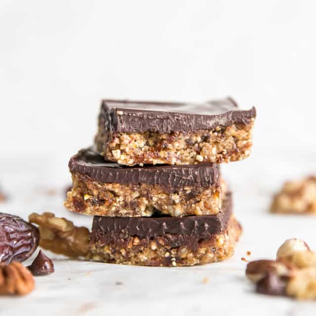 3-Ingredient Chocolate Date Nut Bars • Fit Mitten Kitchen