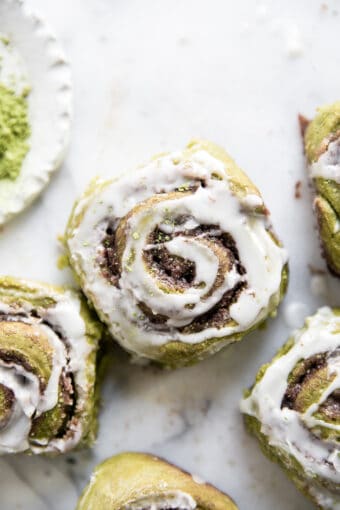 Matcha Cinnamon Rolls {vegan recipe} • Fit Mitten Kitchen