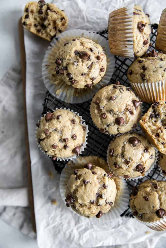 Healthy Chocolate Chip Muffins {dairy free} • Fit Mitten Kitchen