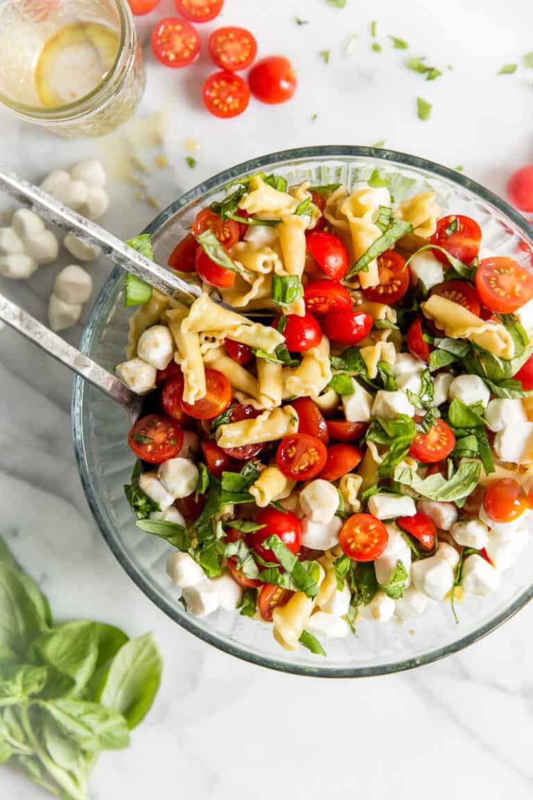 Caprese Pasta Salad • Fit Mitten Kitchen