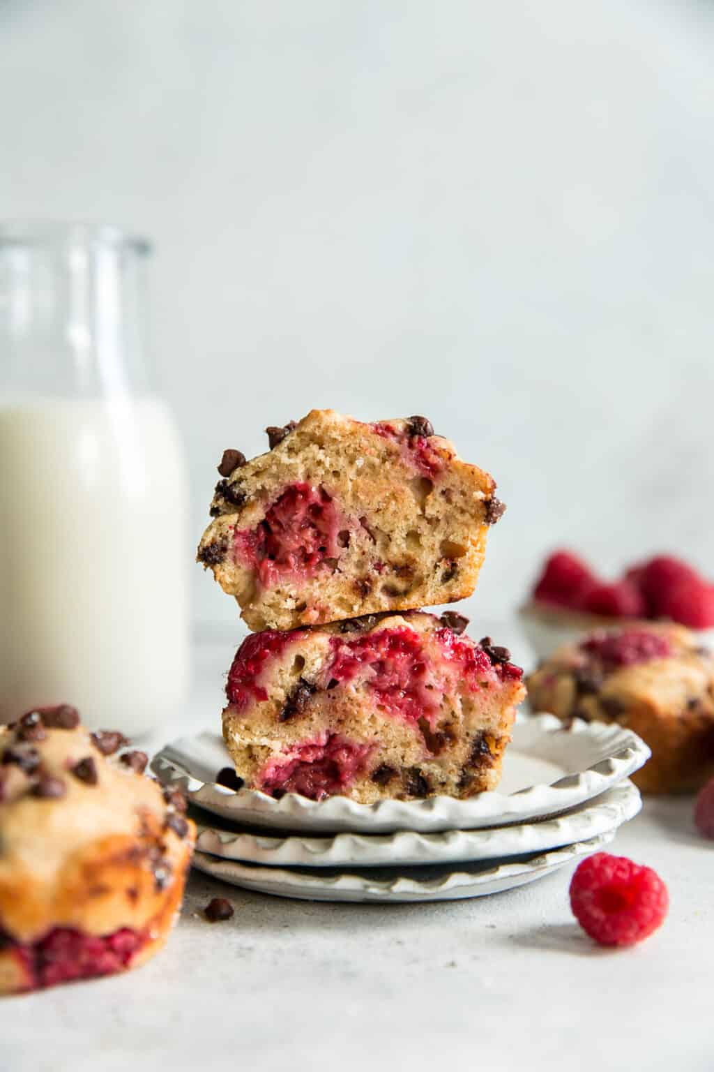 Raspberry Chocolate Chip Muffins • Fit Mitten Kitchen
