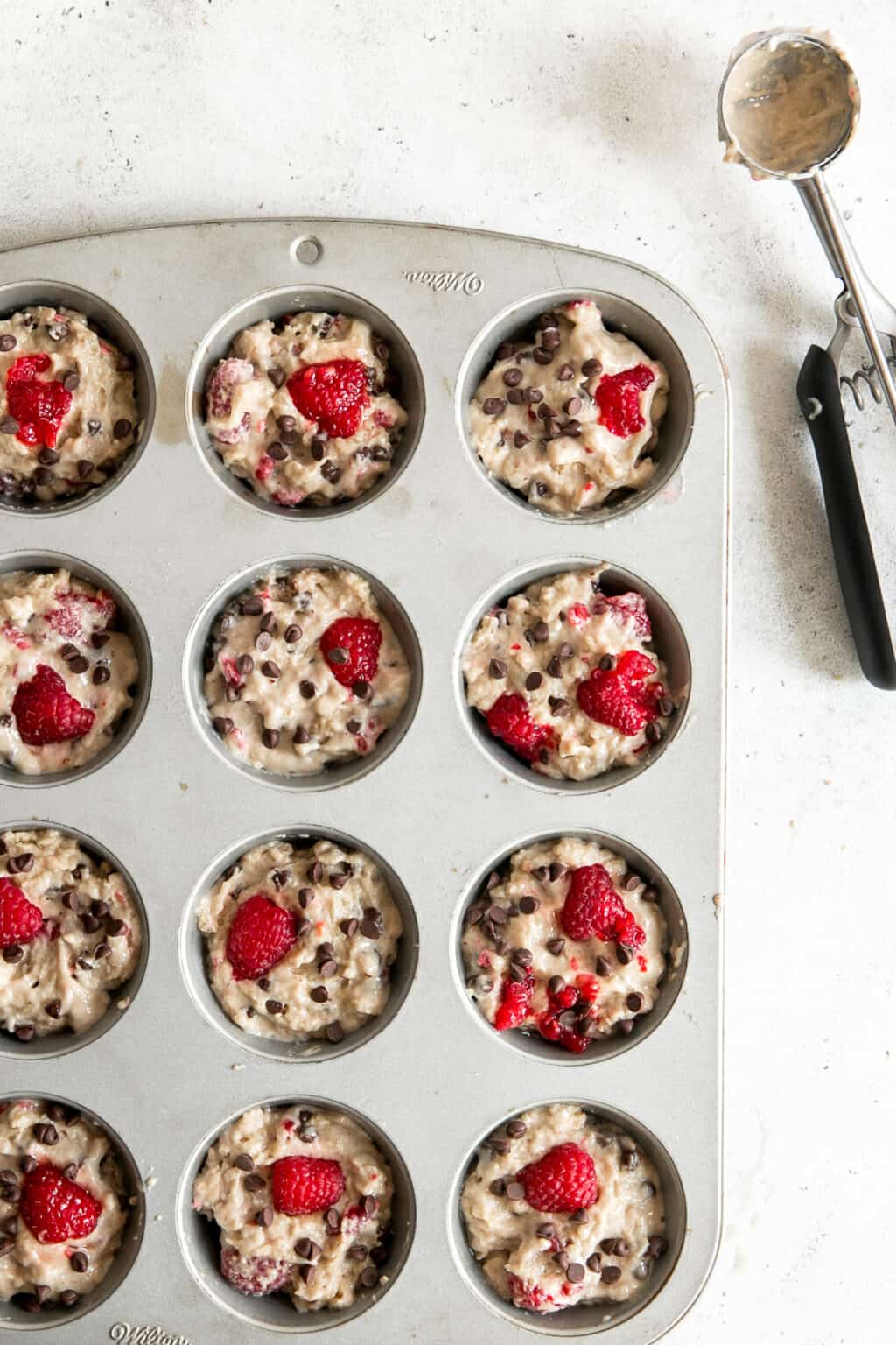 Raspberry Chocolate Chip Muffins • Fit Mitten Kitchen