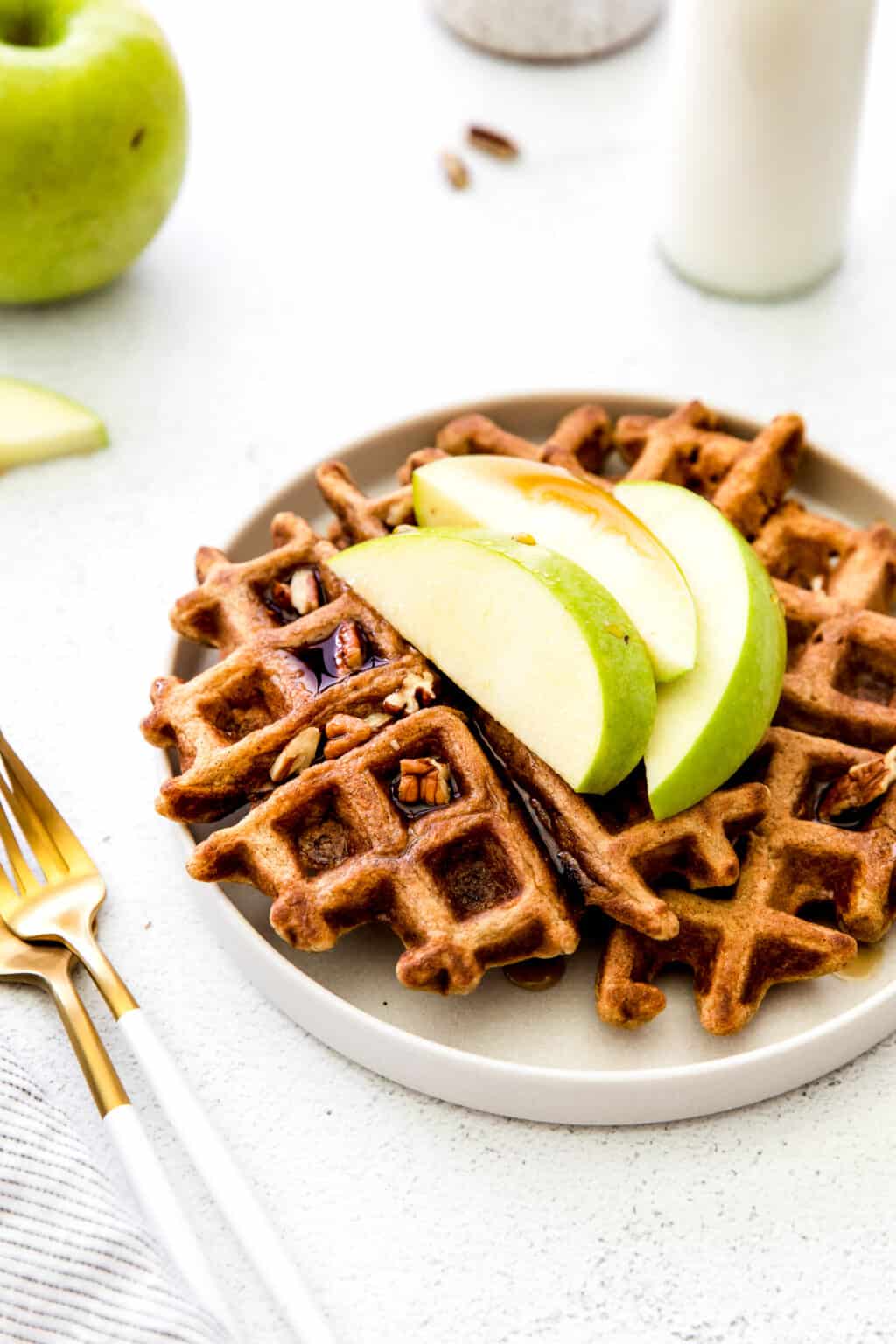 Easy Cinnamon Apple Waffles • Fit Mitten Kitchen