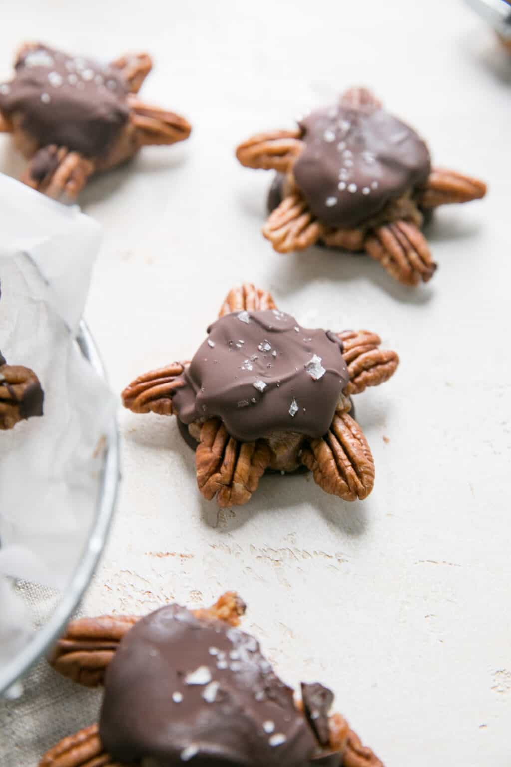 Vegan Chocolate Turtles (easy recipe!) • Fit Mitten Kitchen
