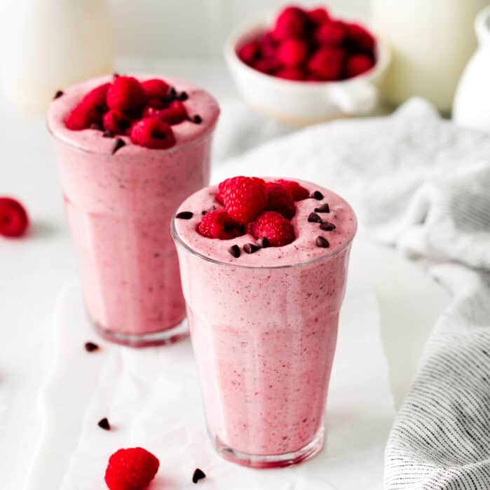 Chocolate Chip Raspberry Smoothie • Fit Mitten Kitchen