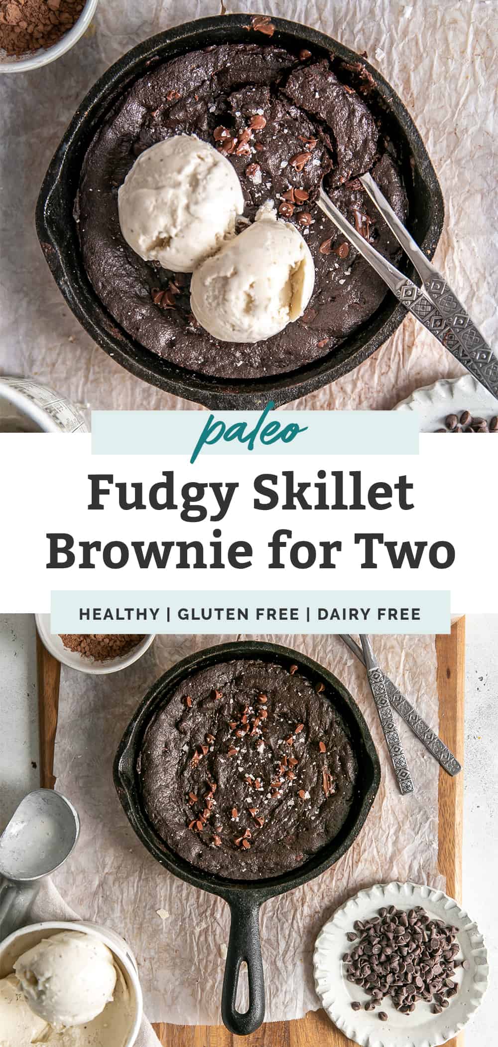 Fudgy Skillet Brownie for Two {quick & easy} • Fit Mitten Kitchen