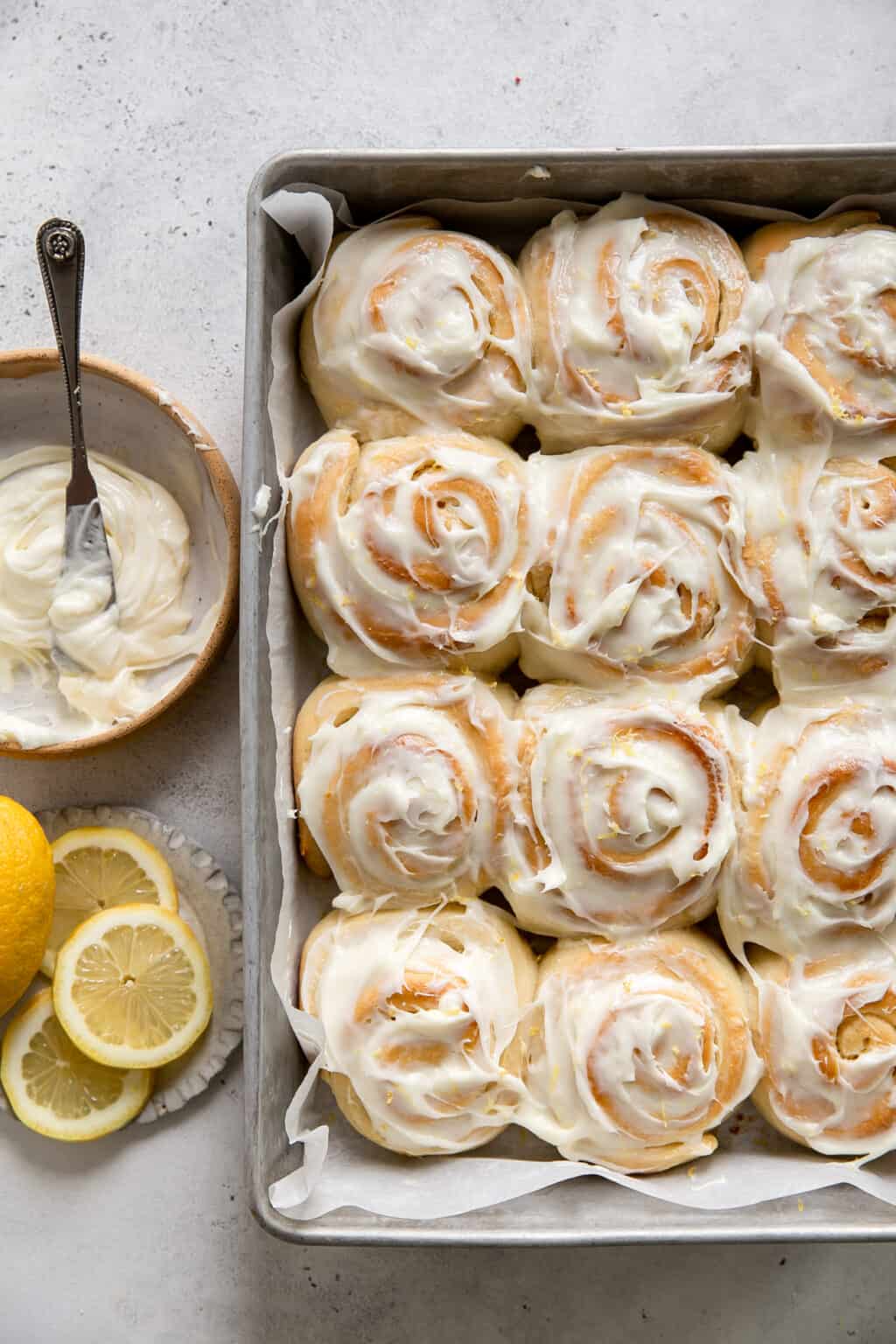 Lemon Sweet Rolls with Cream Cheese Icing • Fit Mitten Kitchen