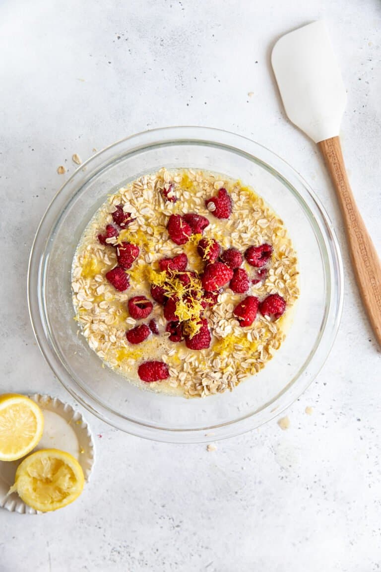 Lemon Raspberry Baked Oatmeal • Fit Mitten Kitchen