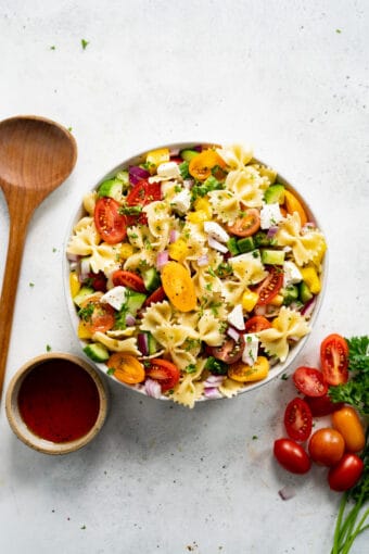 Vegetarian Pasta Salad • Fit Mitten Kitchen
