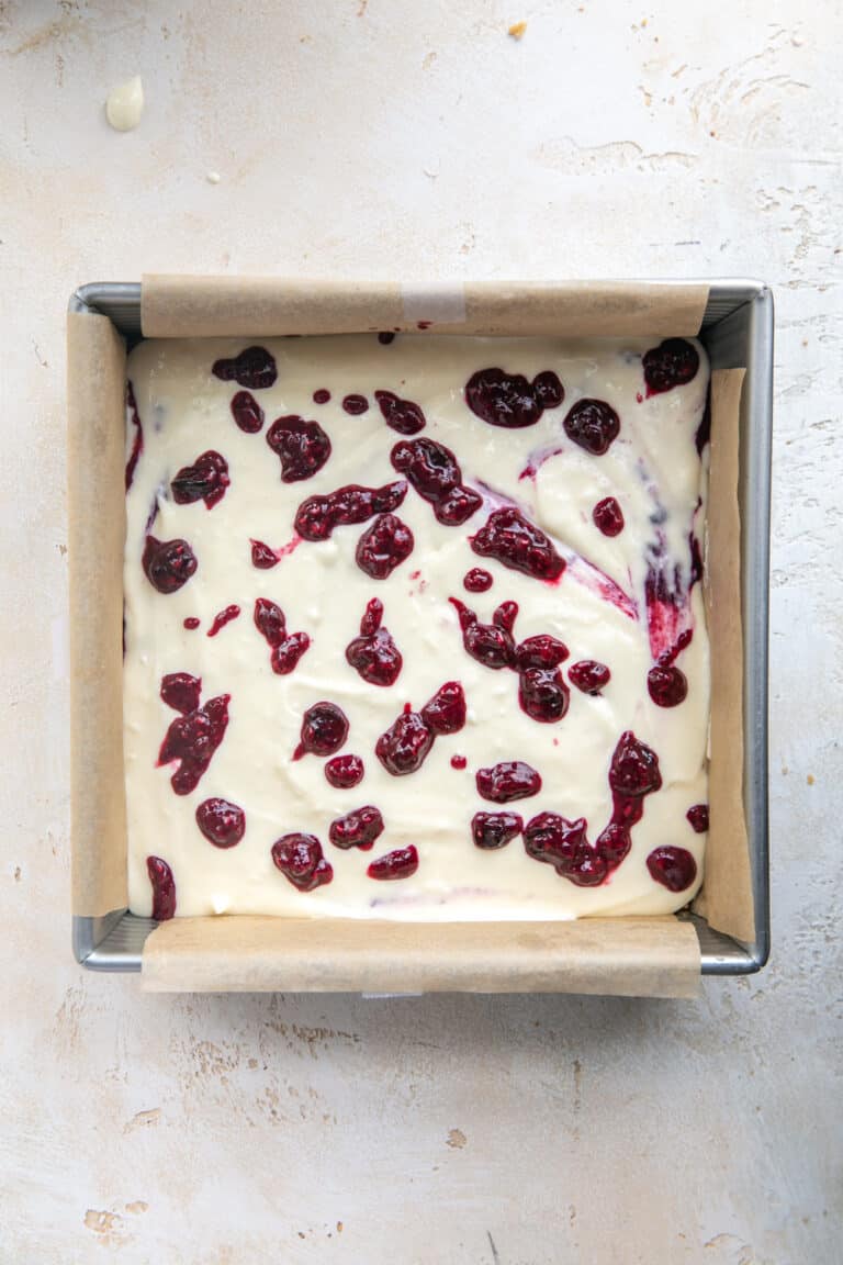 Berry Swirl Cheesecake Bars • Fit Mitten Kitchen