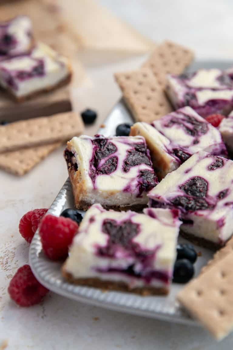 Berry Swirl Cheesecake Bars • Fit Mitten Kitchen
