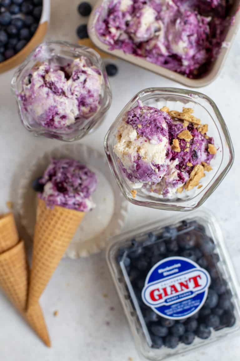 Blueberry Cheesecake Cottage Cheese Ice Cream • Fit Mitten Kitchen