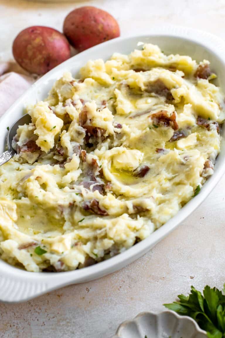 Garlic Mashed Red Potatoes • Fit Mitten Kitchen